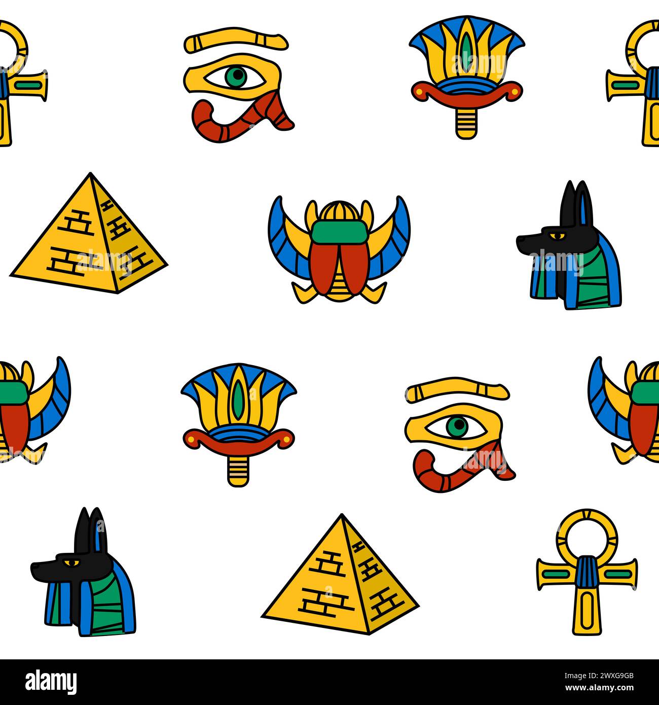 Seamless pattern with Egypt icons, culture ancient elements Stock Vector Image & Art - Alamy