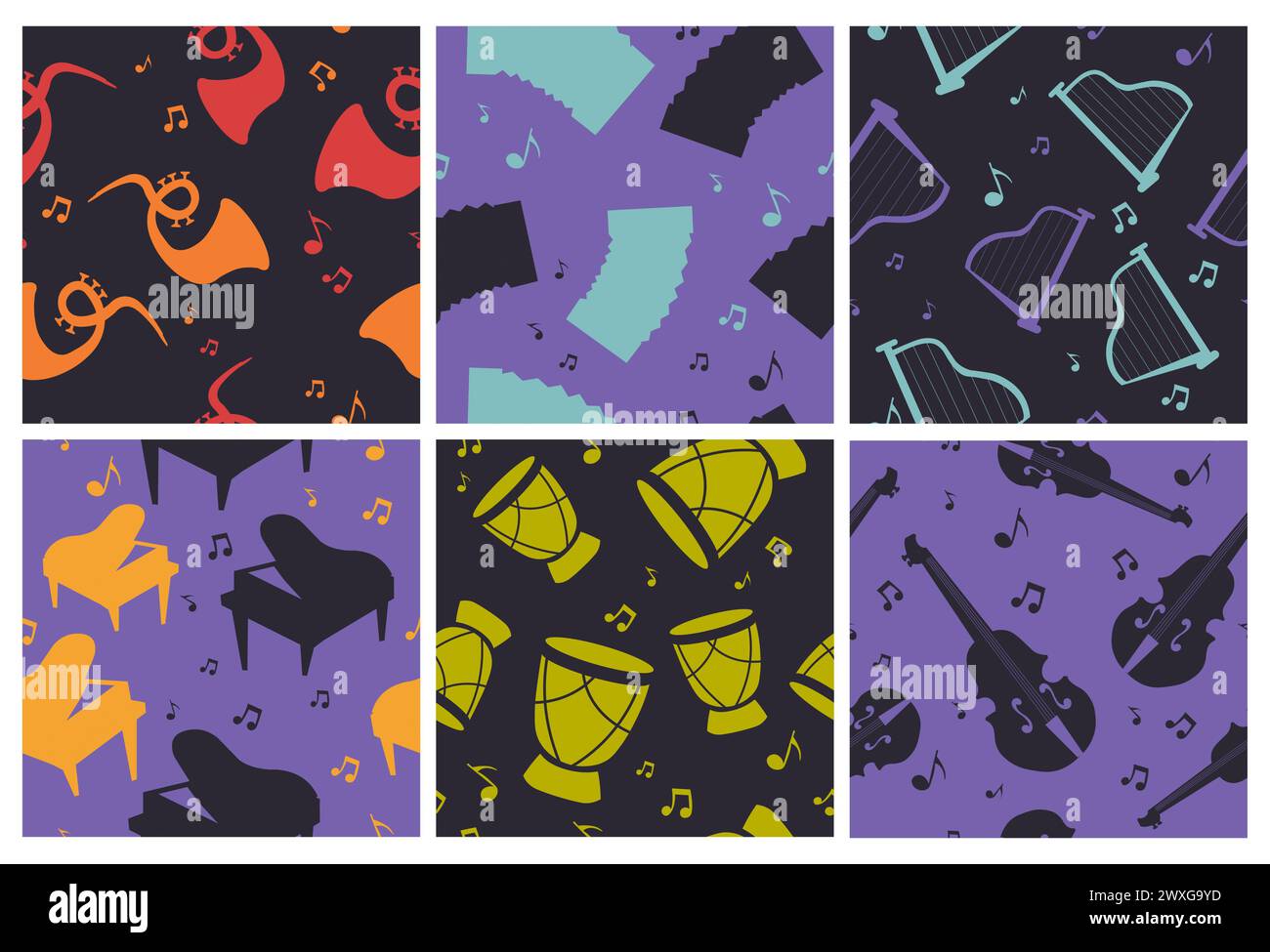 Background decoration with musical instruments Stock Vector Image & Art ...