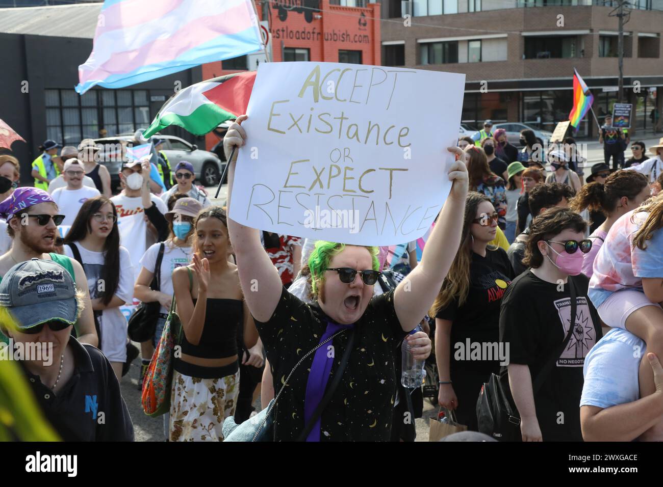 Sydney, Australia. 31st March 2024. Trans Day of Visibility Rally 2024 ...