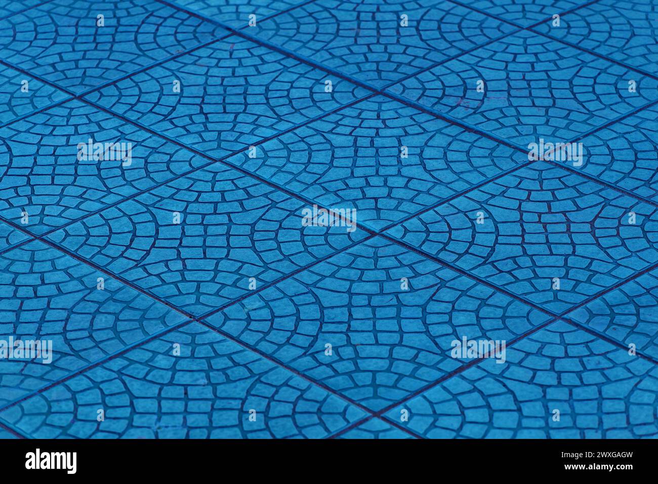 Blue floor tile stone ceramic abstract mosaic pattern surface street ...
