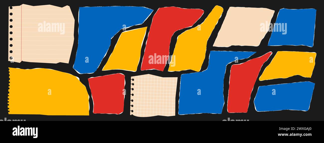 Set of torn paper and sheets. Design elements for contemporary art ...