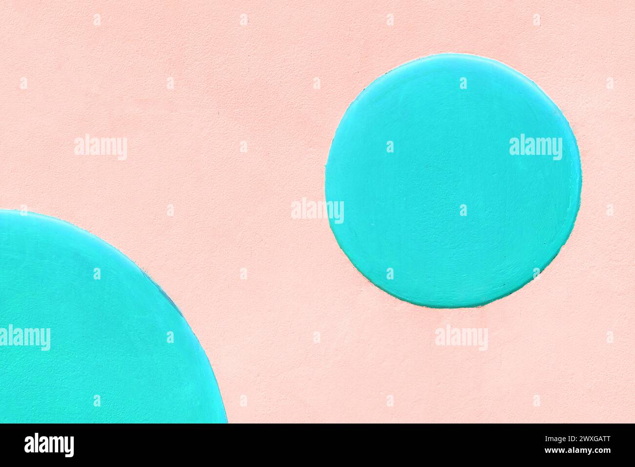 Round abstract blue design oval moon soft cream color wall interior ...