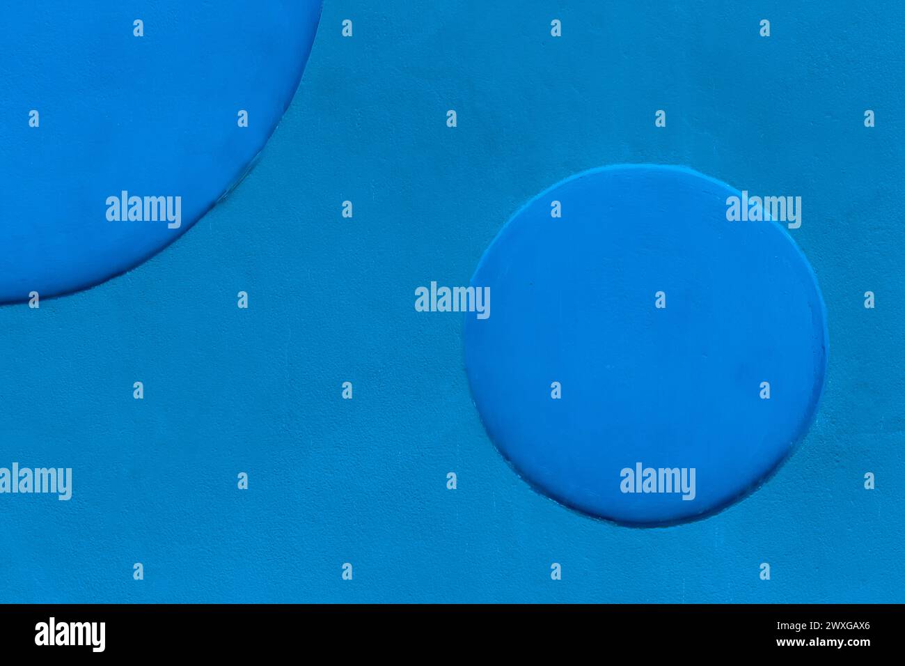 Round Oval Pattern Moon Design Blue Wall Abstract Object Circle ...