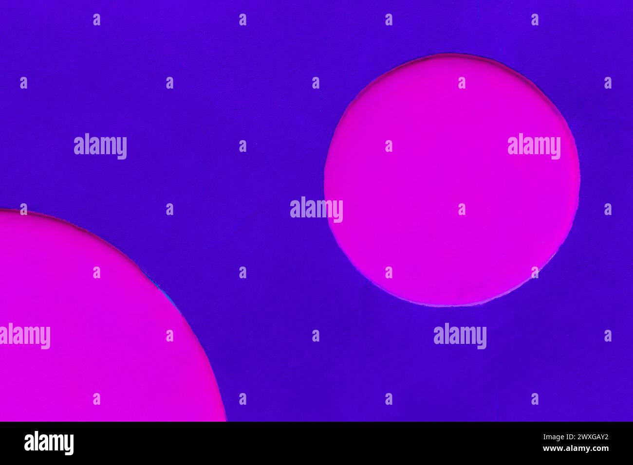 Pink Round Objects Design Detail Interior Decoration Wall Blue Paint ...