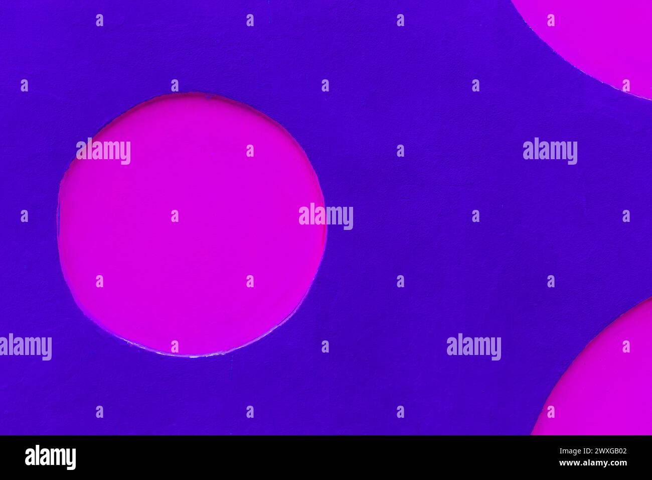 Pink Round Objects Design Detail Interior Decoration Wall Blue Paint ...