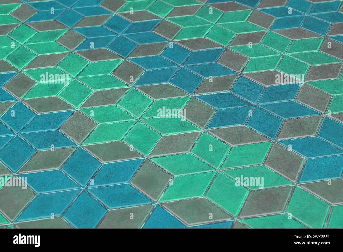 Green Azure Aqua Abstract Pattern Stone Paving Slabs Mosaic Street ...