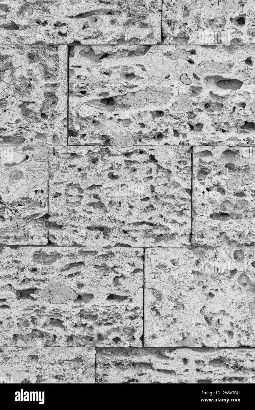 Pattern brick blocks shell sand stone wall texture background abstract ...