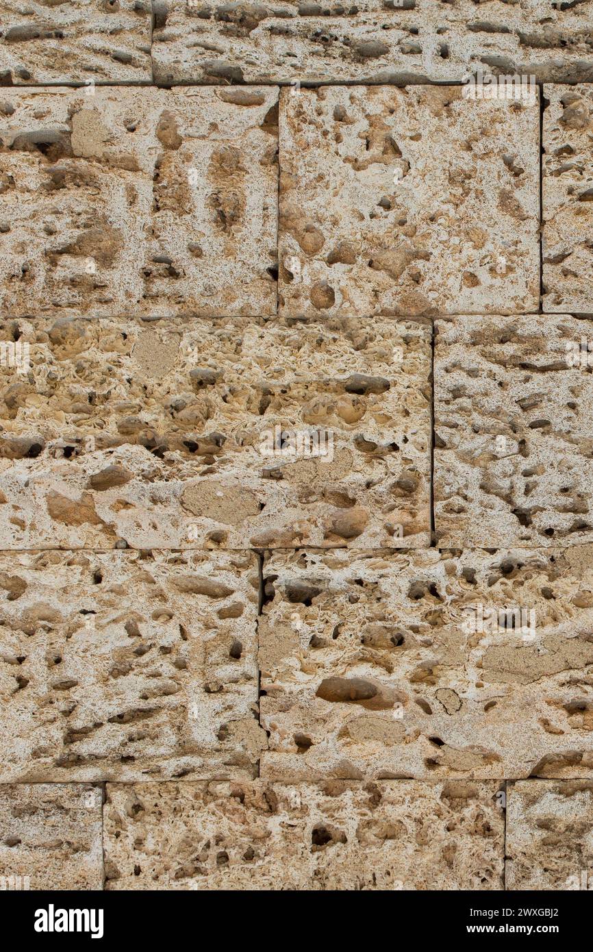 Pattern brick blocks shell sand stone wall texture background abstract ...