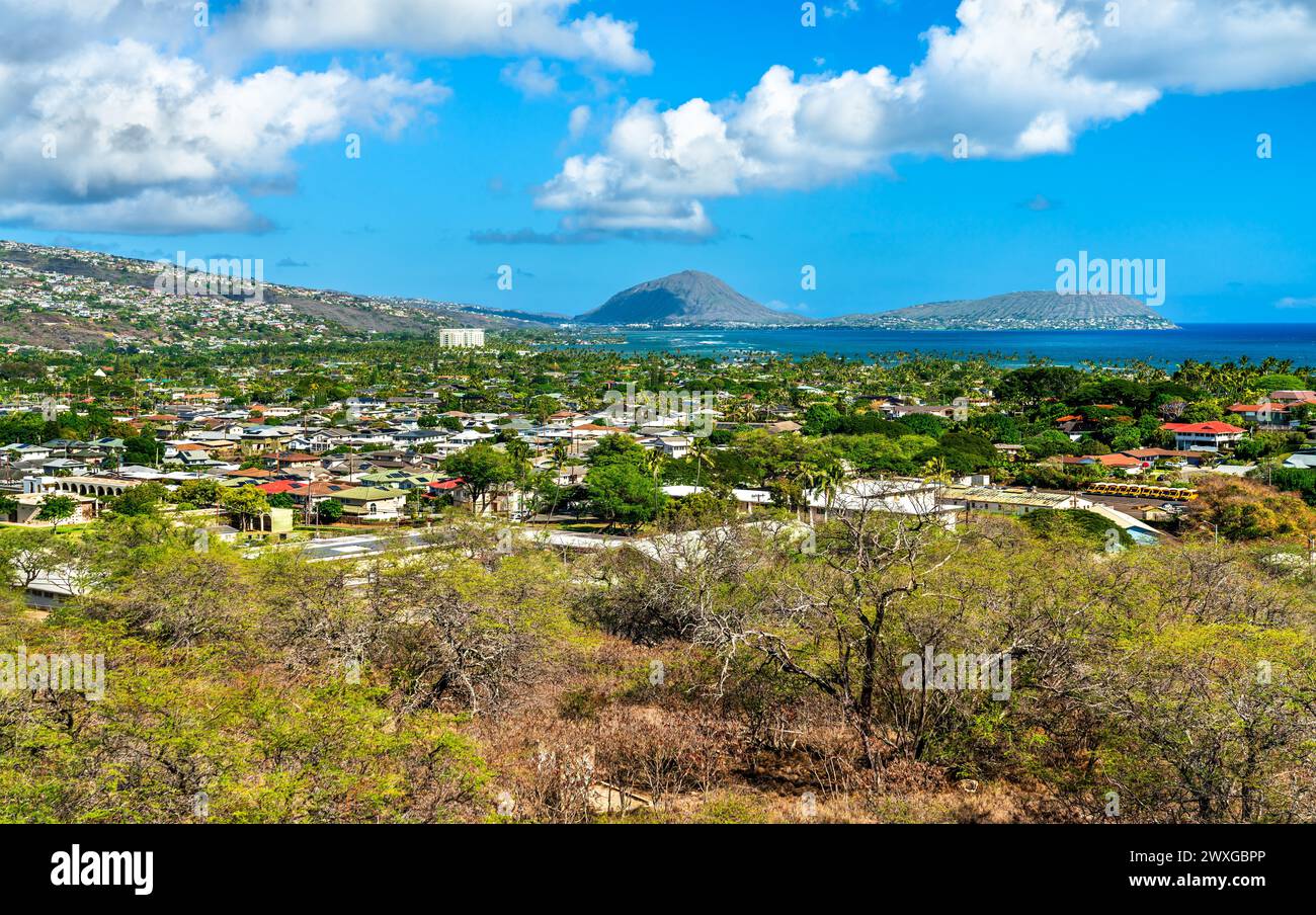 View of Hanauma Bay and Koko Head Volcanoes in Oahu - Hawaii, United ...
