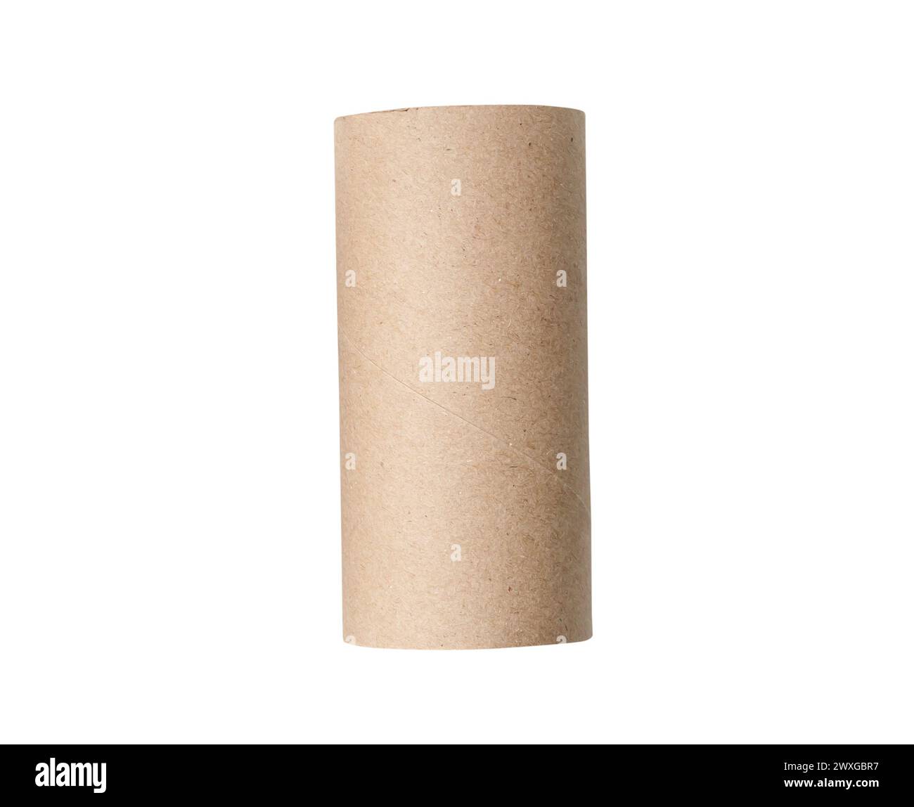 Front view of tissue paper core is isolated on white background with ...