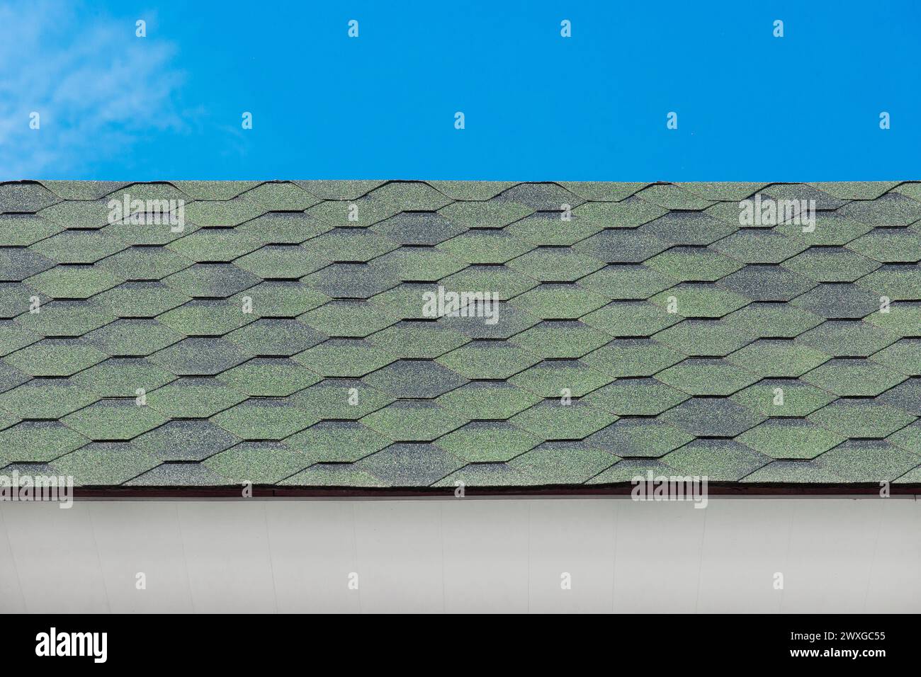 Green mosaic tile roof house structure exterior abstract building home ...