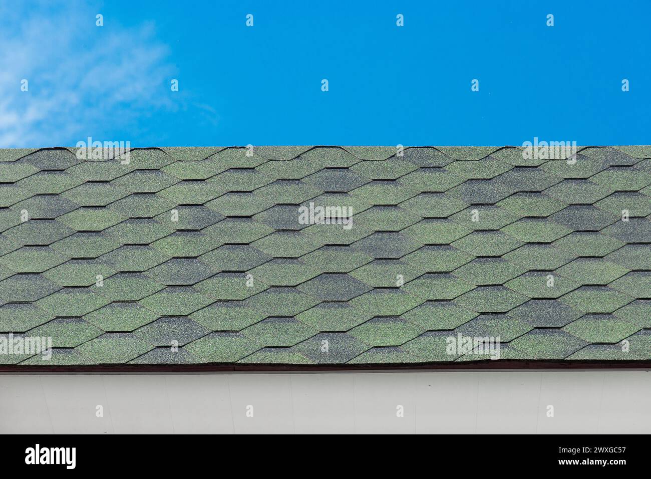 Green mosaic tile roof house structure abstract building home pattern ...