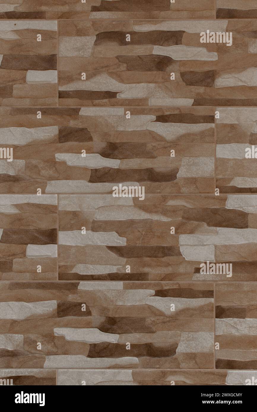 Vertical Wall Texture Stone Brown Tile Abstract Pattern Background ...
