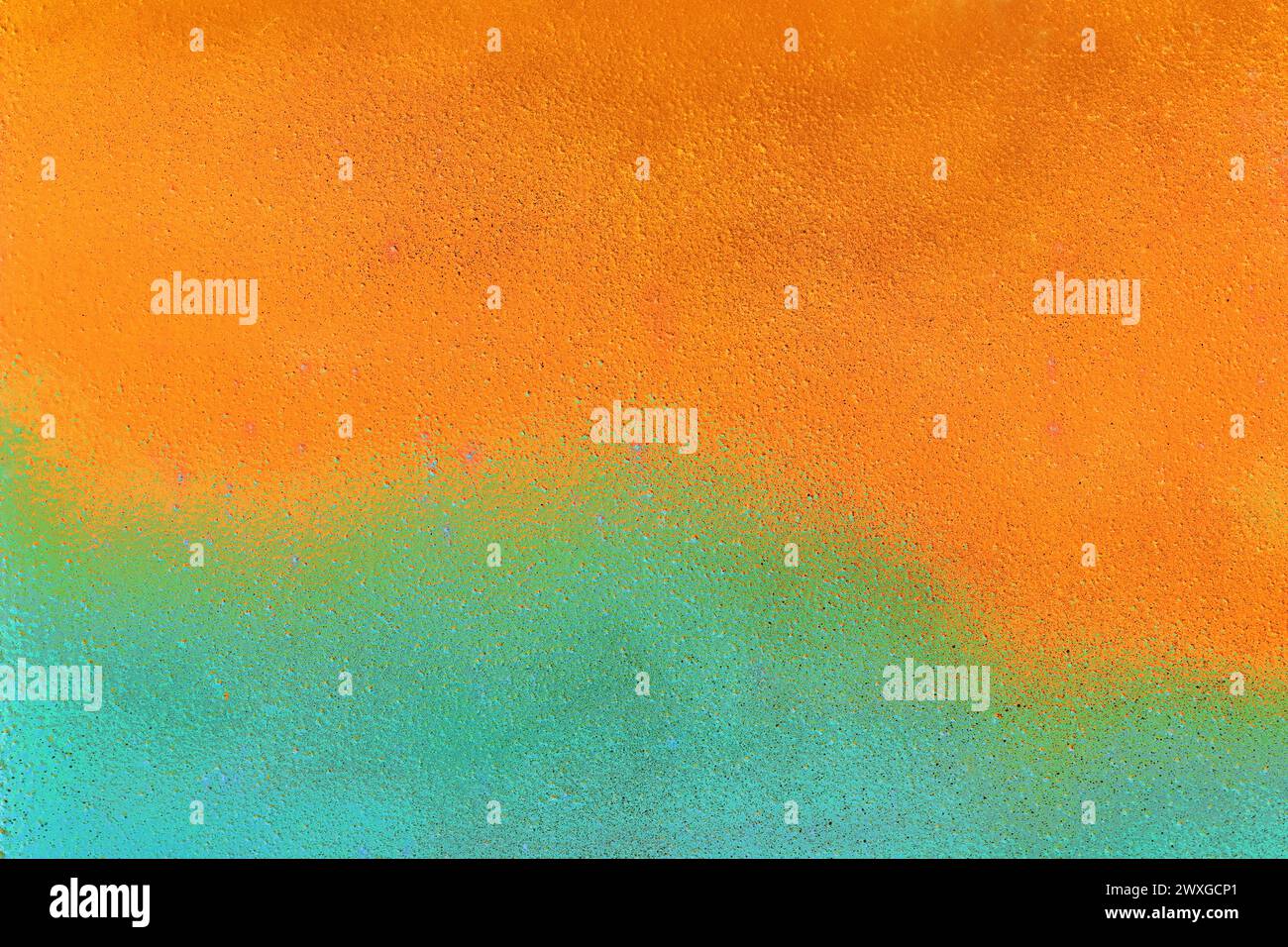 Bright Orange Paint and Aquamarine Green Two Colors Surface Wall ...