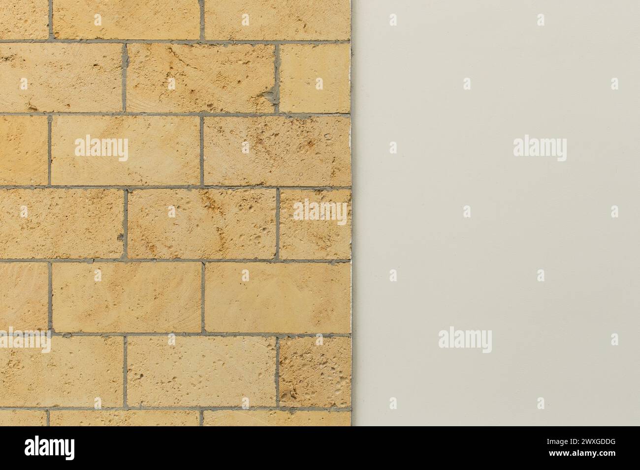 Sand brickwork brick masonry wall sample object light background ...