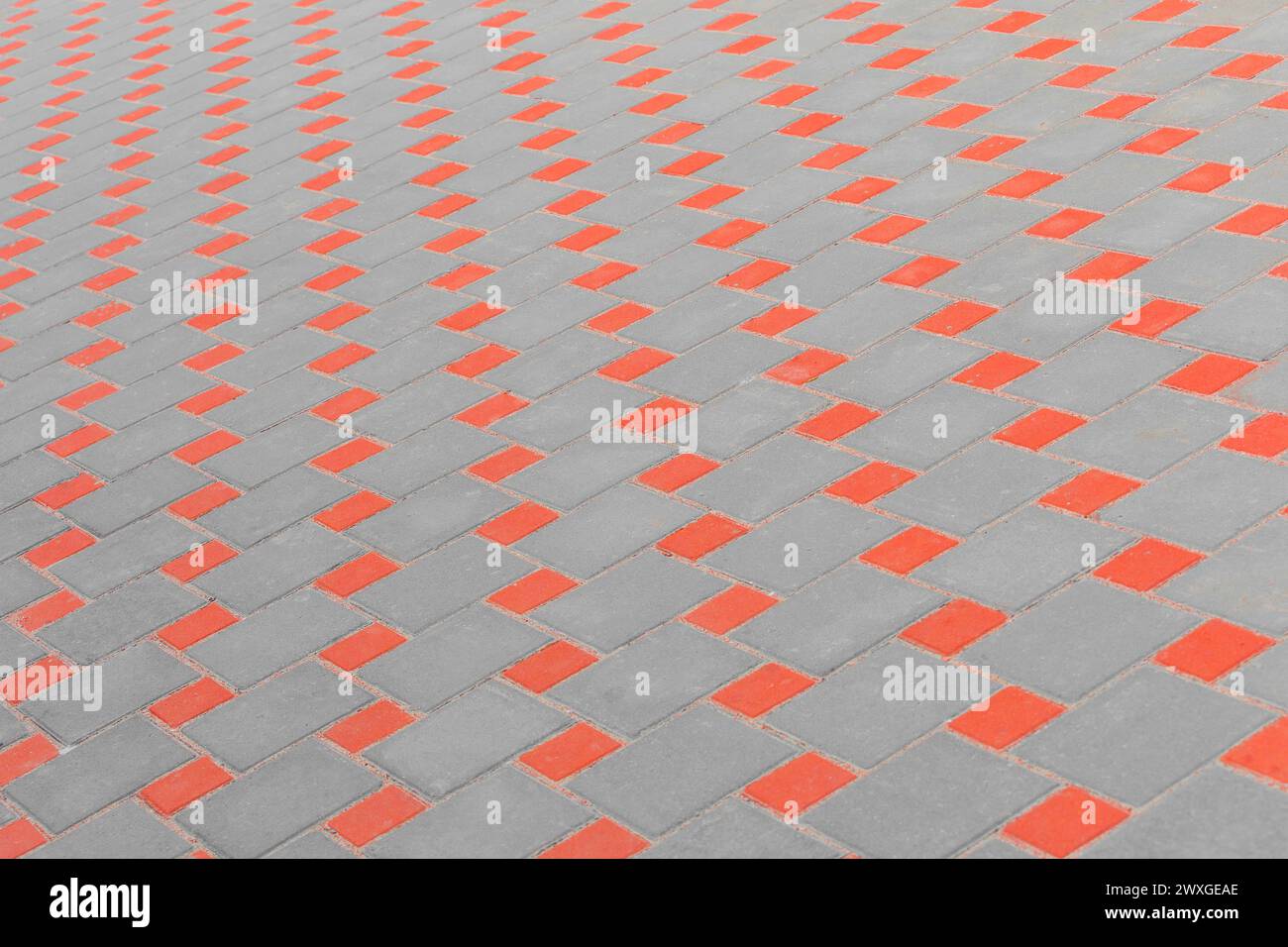 Paving mosaic colored tile stone red and grey pattern street city road ...