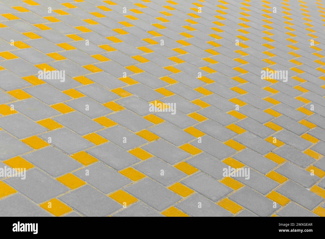 Yellow grey paving slabs floor abstract pattern backdrop city street ...