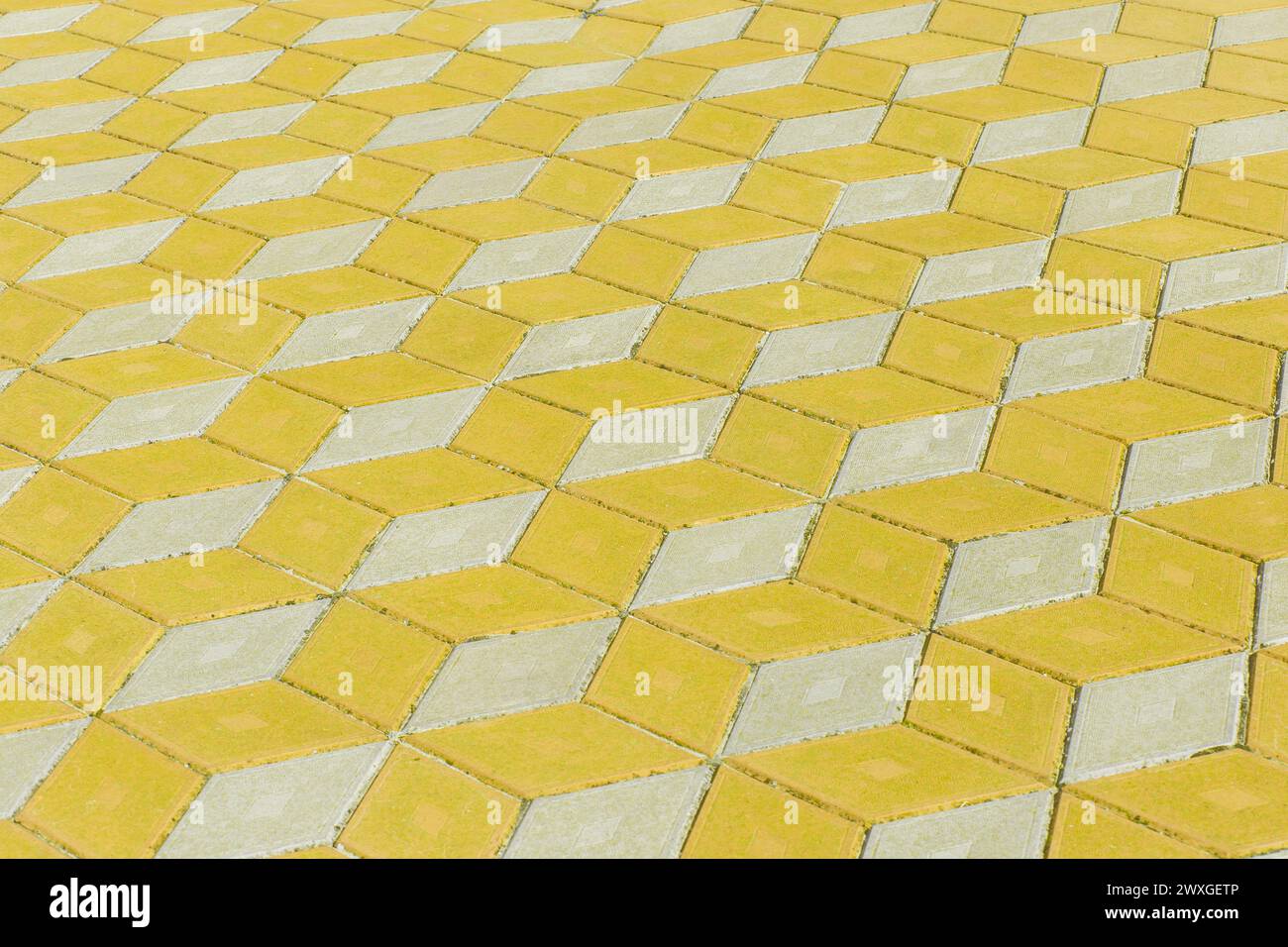 Abstract pattern yellow bright vibrant light pavement tile street road ...