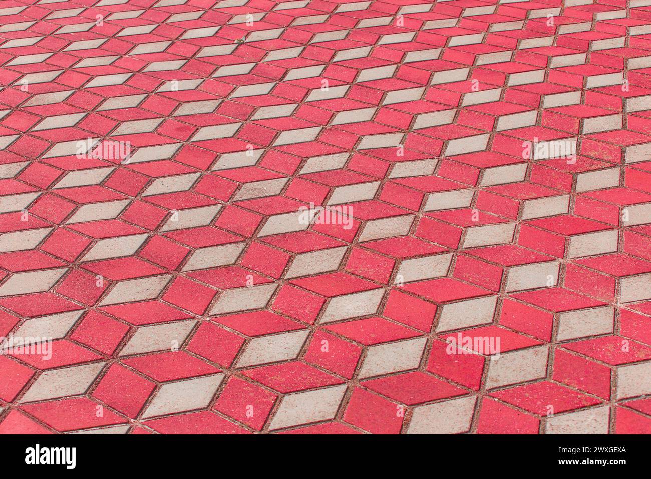 Abstract pattern red light color pavement tile street road surface city ...