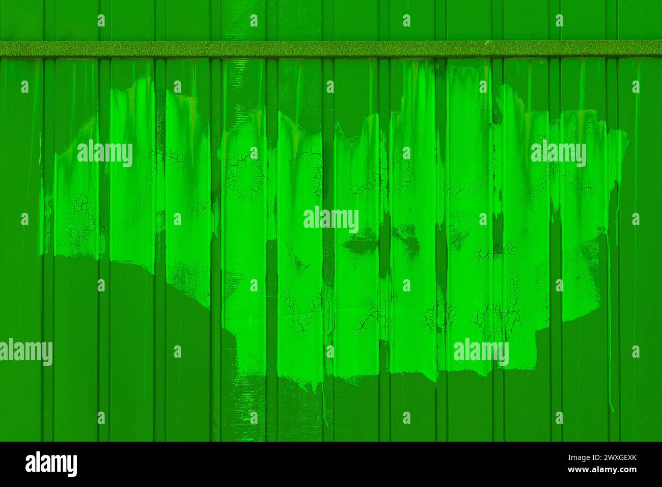 Green acid toxic paint brush strokes abstract wall design blank space ...