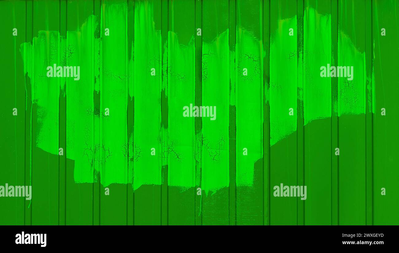 Green acid toxic paint brush strokes abstract wall design blank space ...