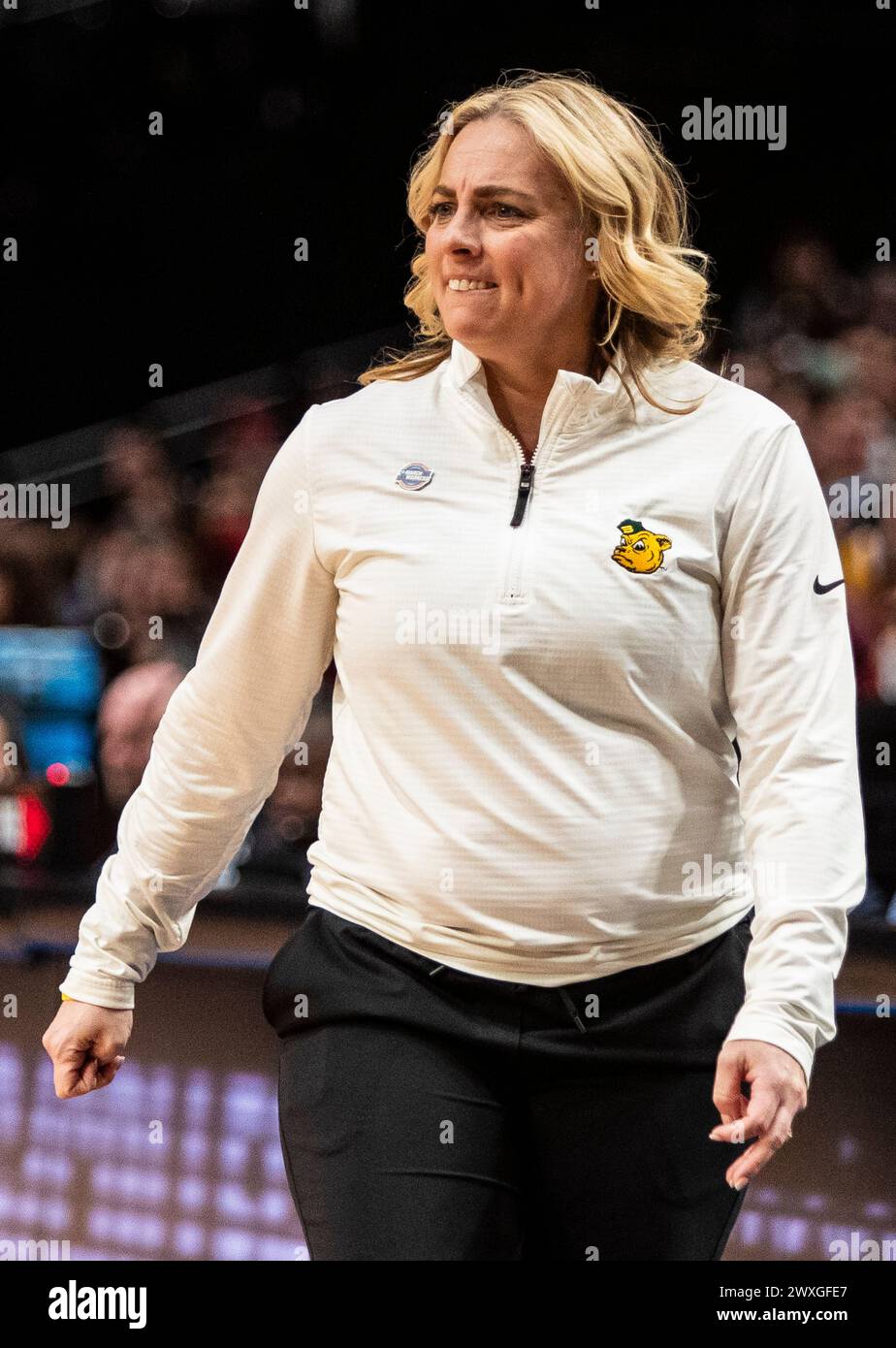 Portland, OR U.S. 30th Mar, 2024. A. Baylor head coach Nicki Collen on ...