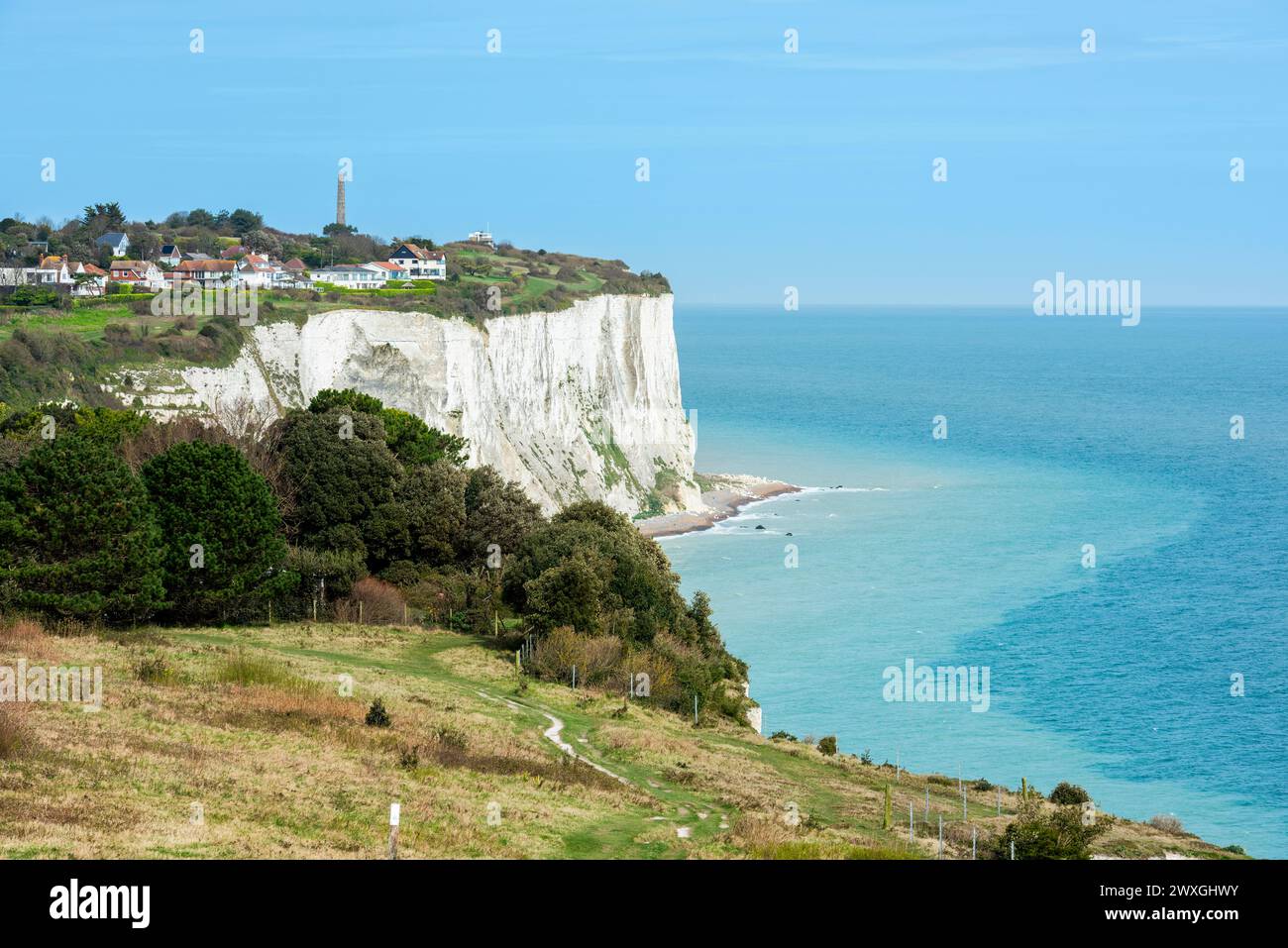 St Margarets Bay and the English Channel near Dover in Kent, England ...