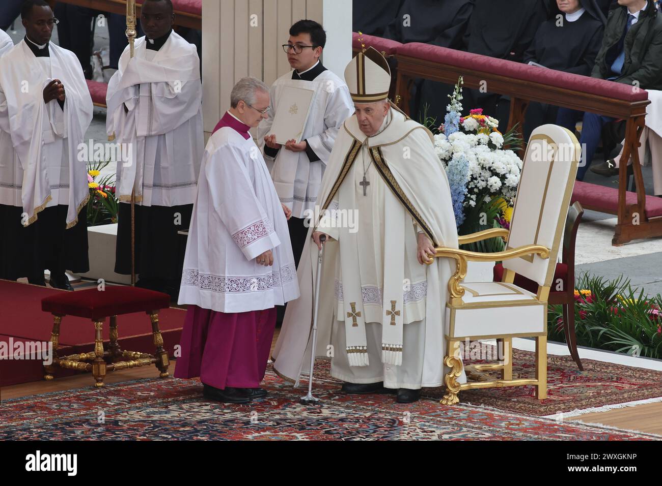 Vaticano, Italy. 31st Mar, 2024. Vatican City, Italy 31.03.2024: Pope ...