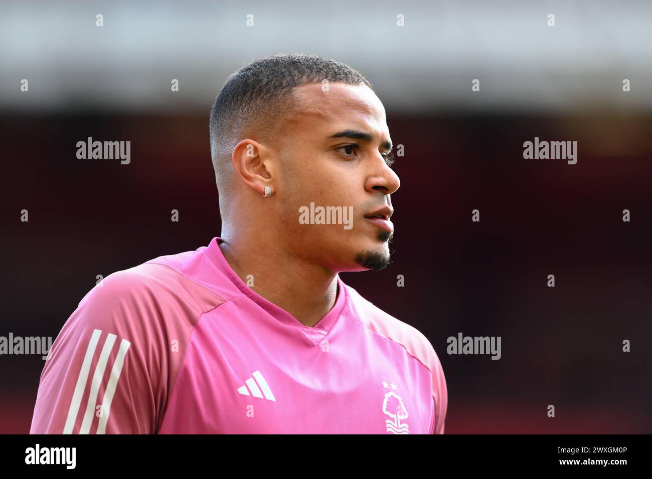 Murillo of Nottingham Forest warms up ahead of kick-off during the ...