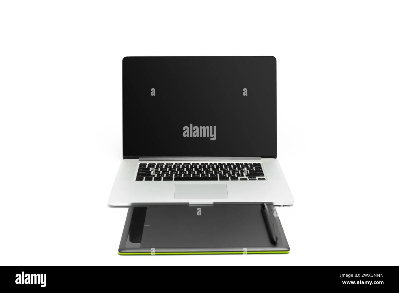 Graphic tablet with pen and computer for illustrators and designers ...