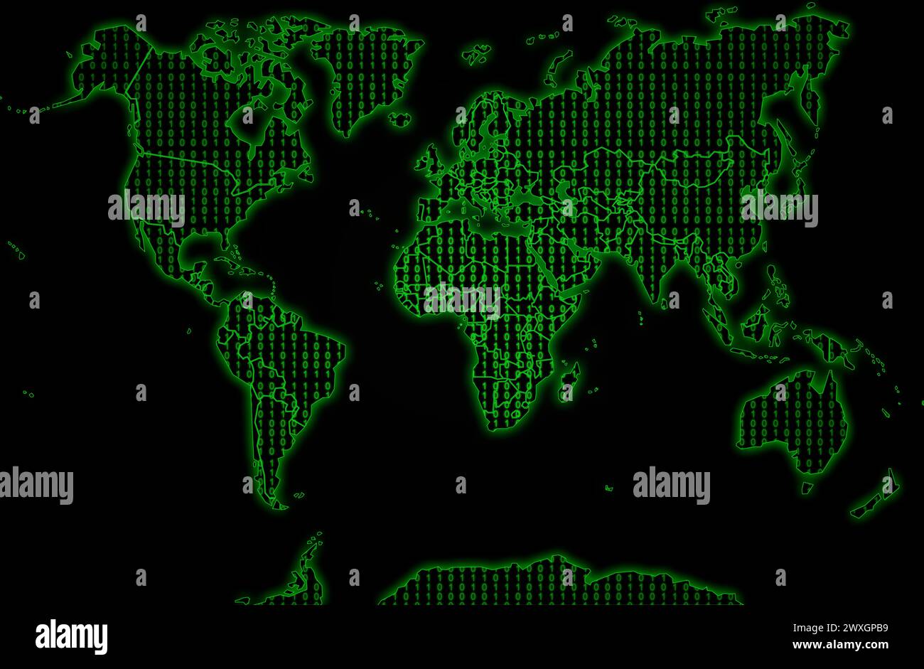 Green world map hi-res stock photography and images - Alamy