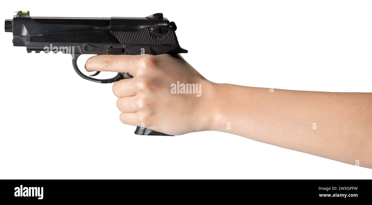 Handgun isolated on white background Stock Photo - Alamy