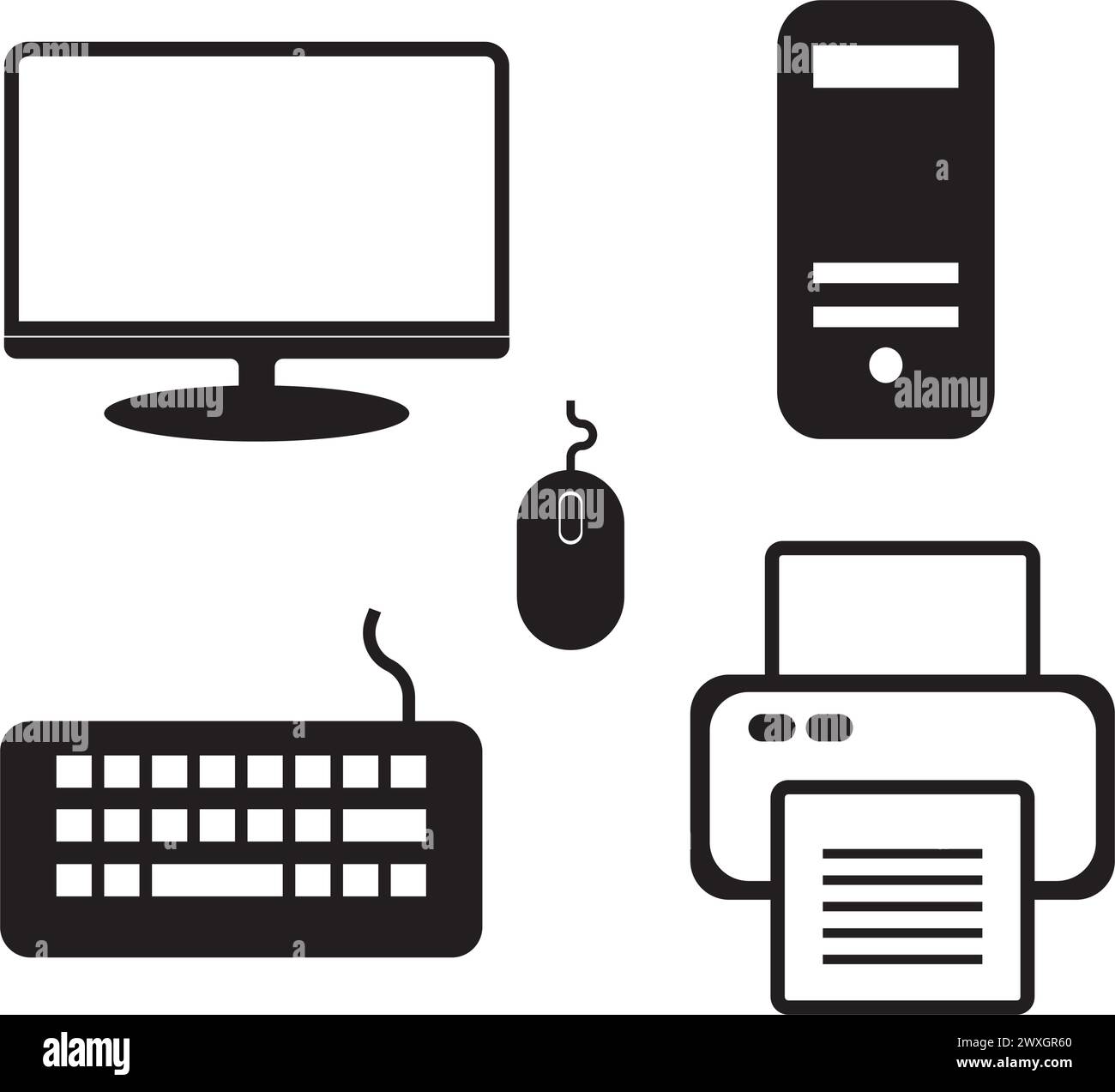Simple black white keyboard Stock Vector Images - Alamy