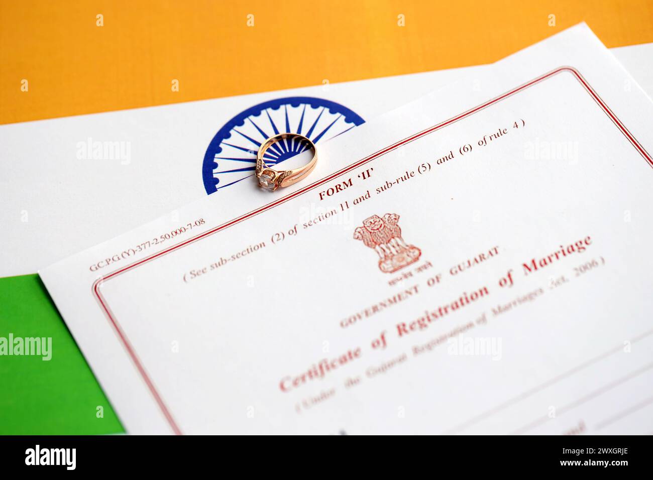 Indian Certificate of registration of marriage blank document and ...