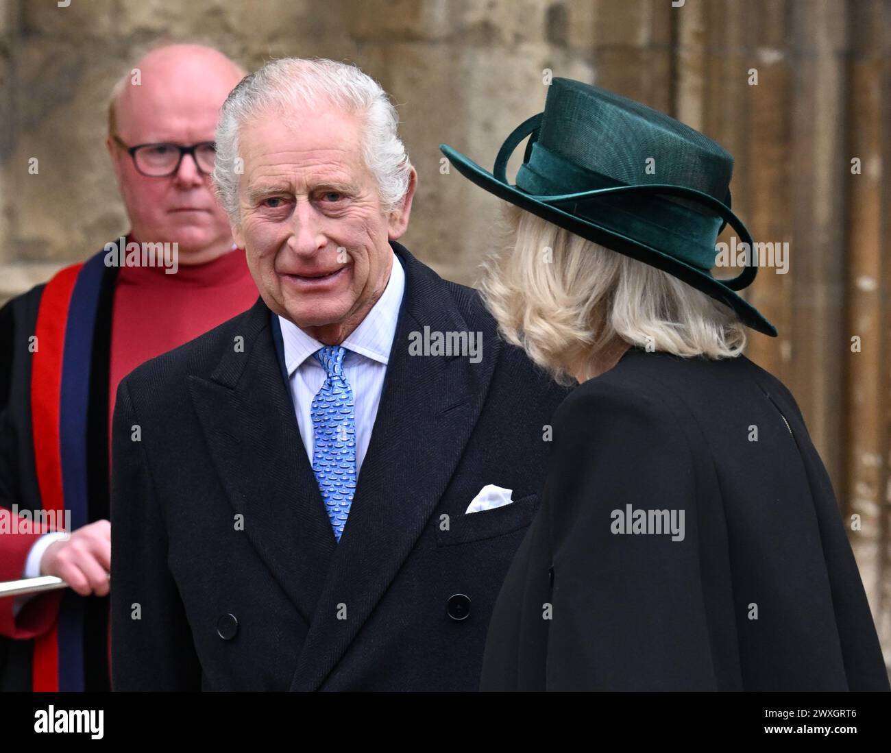Windsor, UK. March 31st, 2024. King Charles and Queen Camilla attending ...