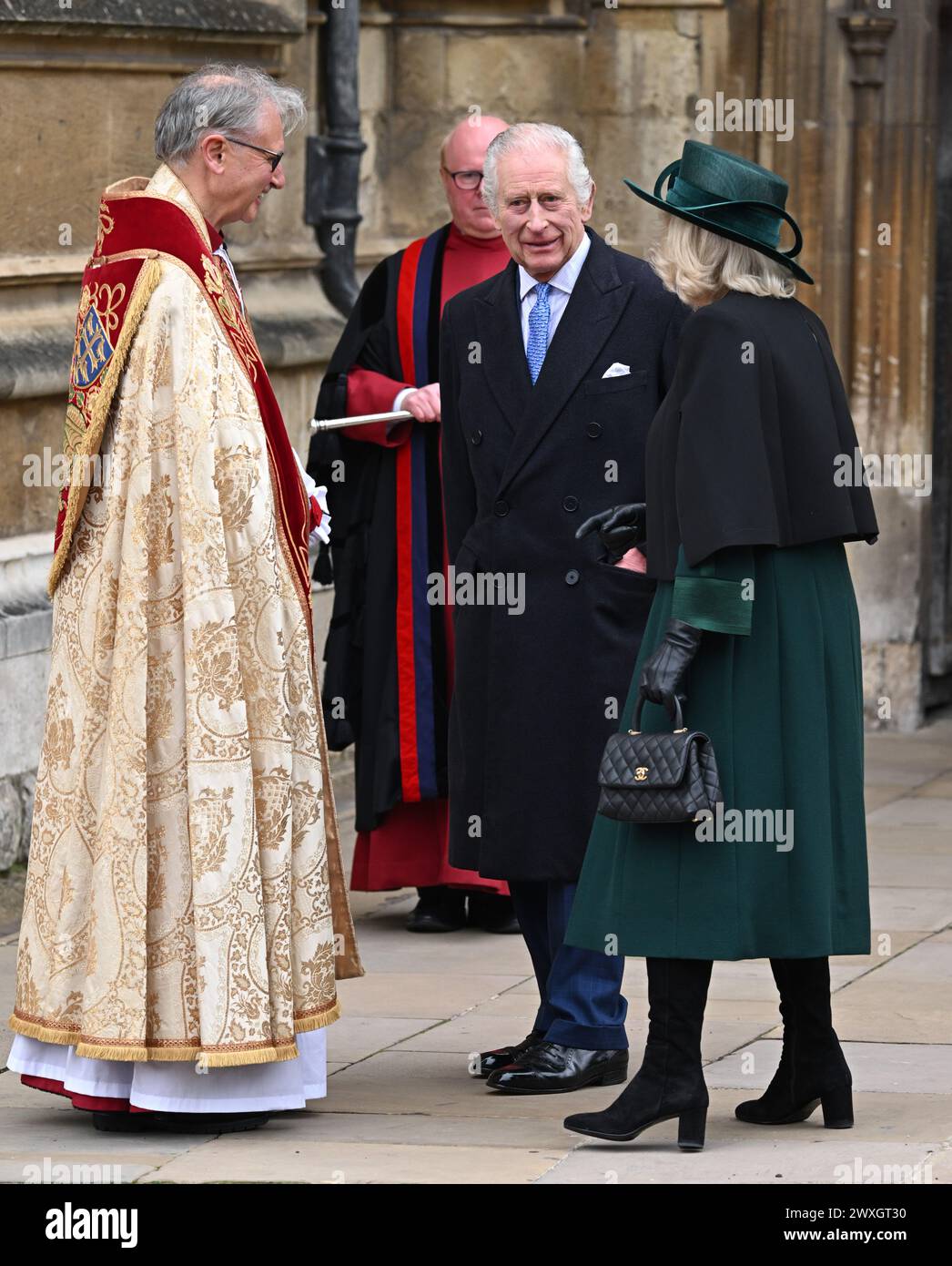 Windsor, UK. March 31st, 2024. King Charles and Queen Camilla attending ...