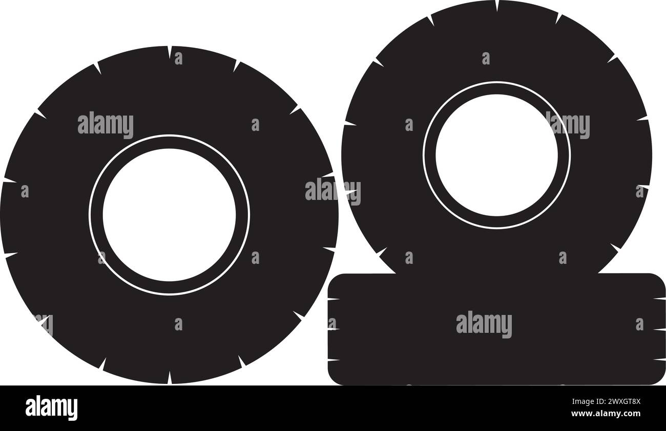 Black white illustration tire Stock Vector Images - Alamy