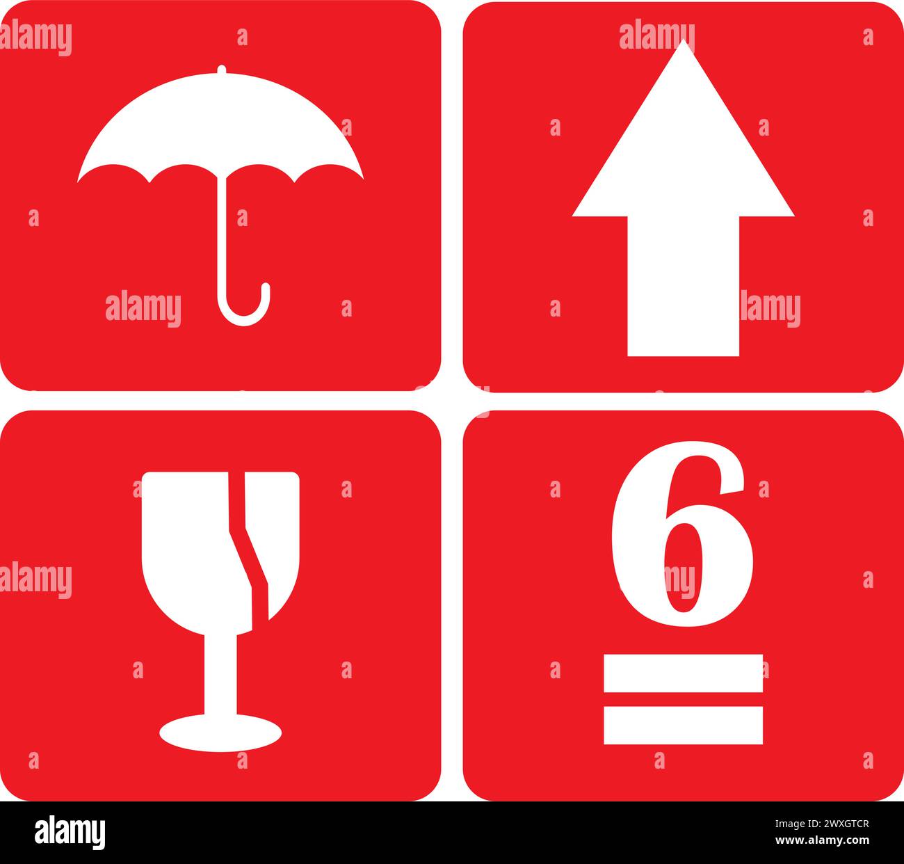 ragile flat icon with crack and black frame isolated on white ...