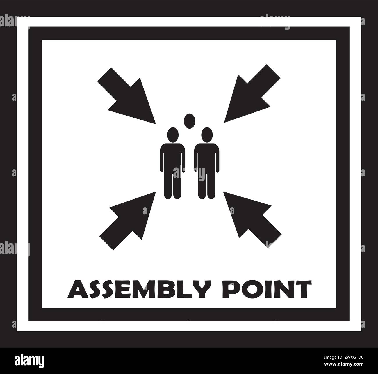 Green sign emergency assembly point Stock Vector Images - Alamy