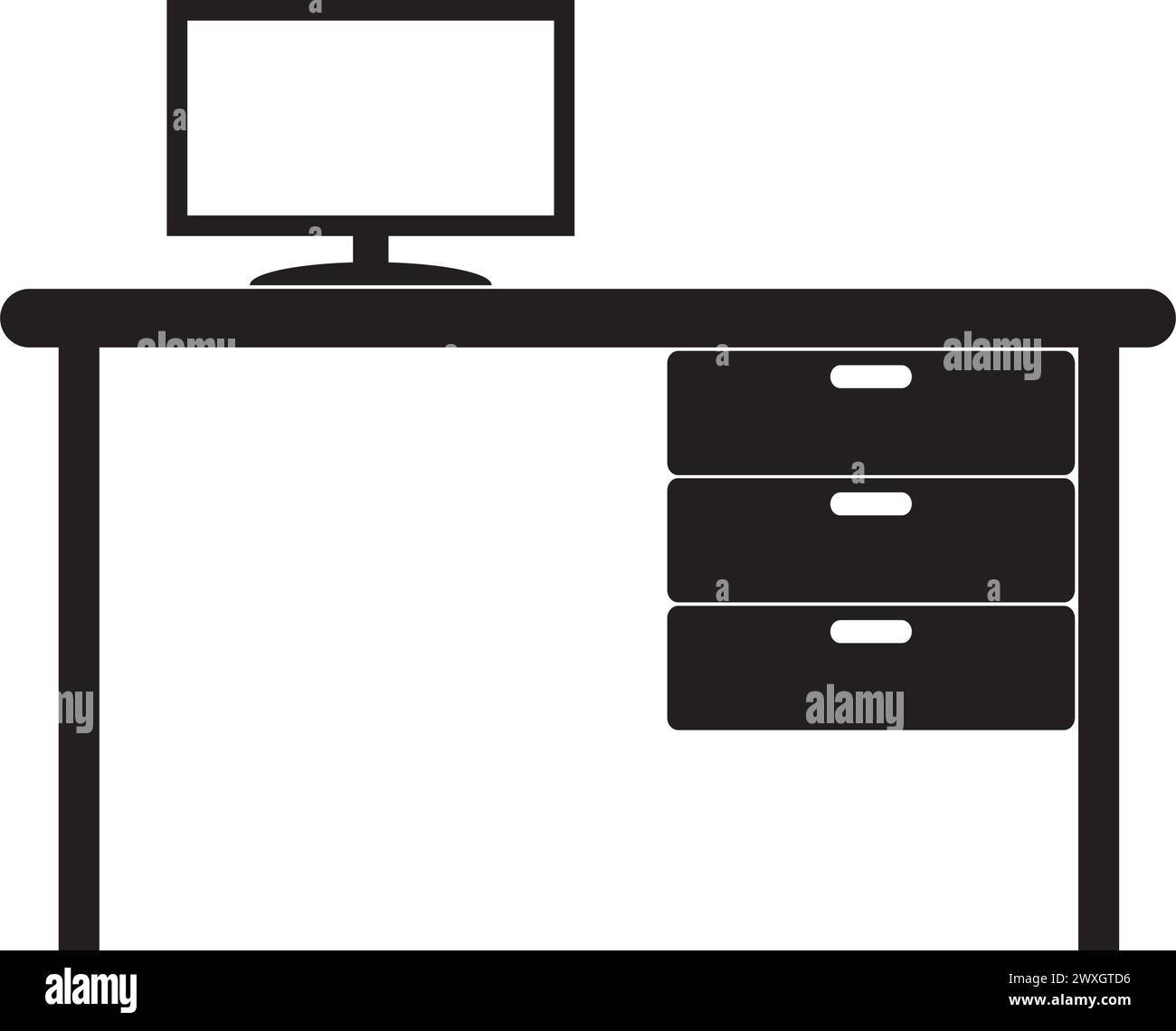 Desk and books icon hi-res stock photography and images - Alamy