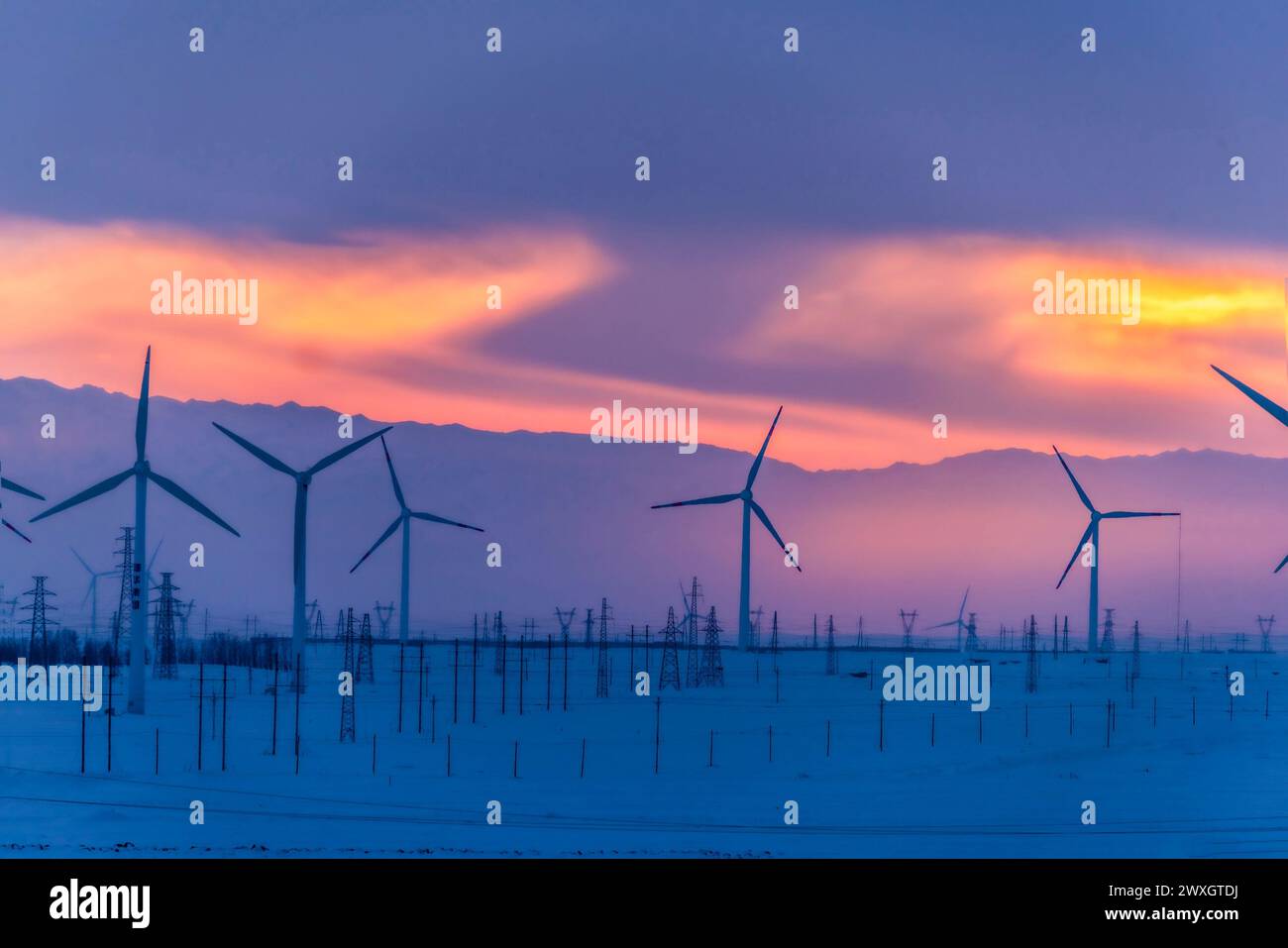 Wind power facilities in Xinjiang, China, February 28, 2023. Xinjiang's ...