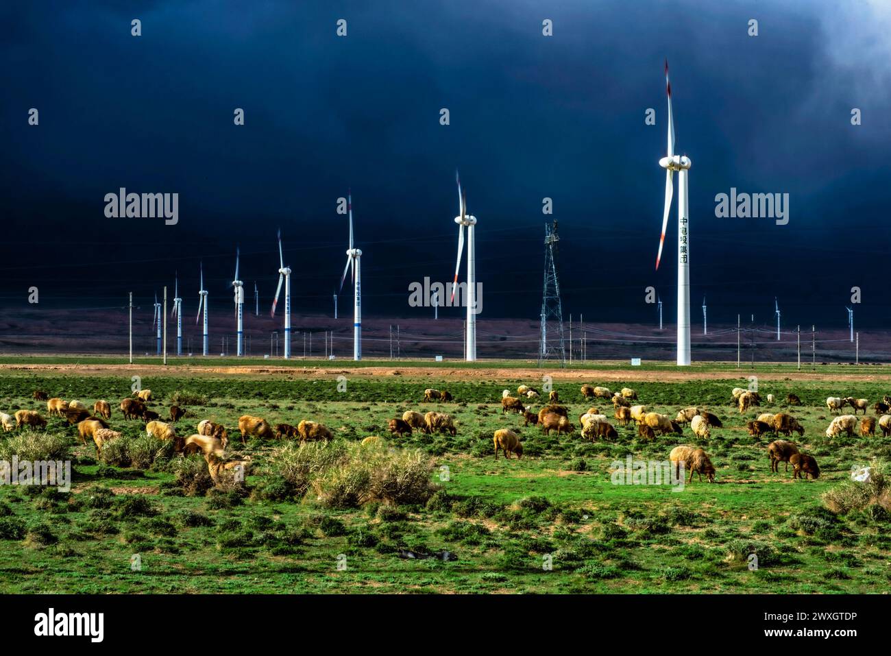 Wind power facilities are seen in Xinjiang, China, May 1, 2017 ...