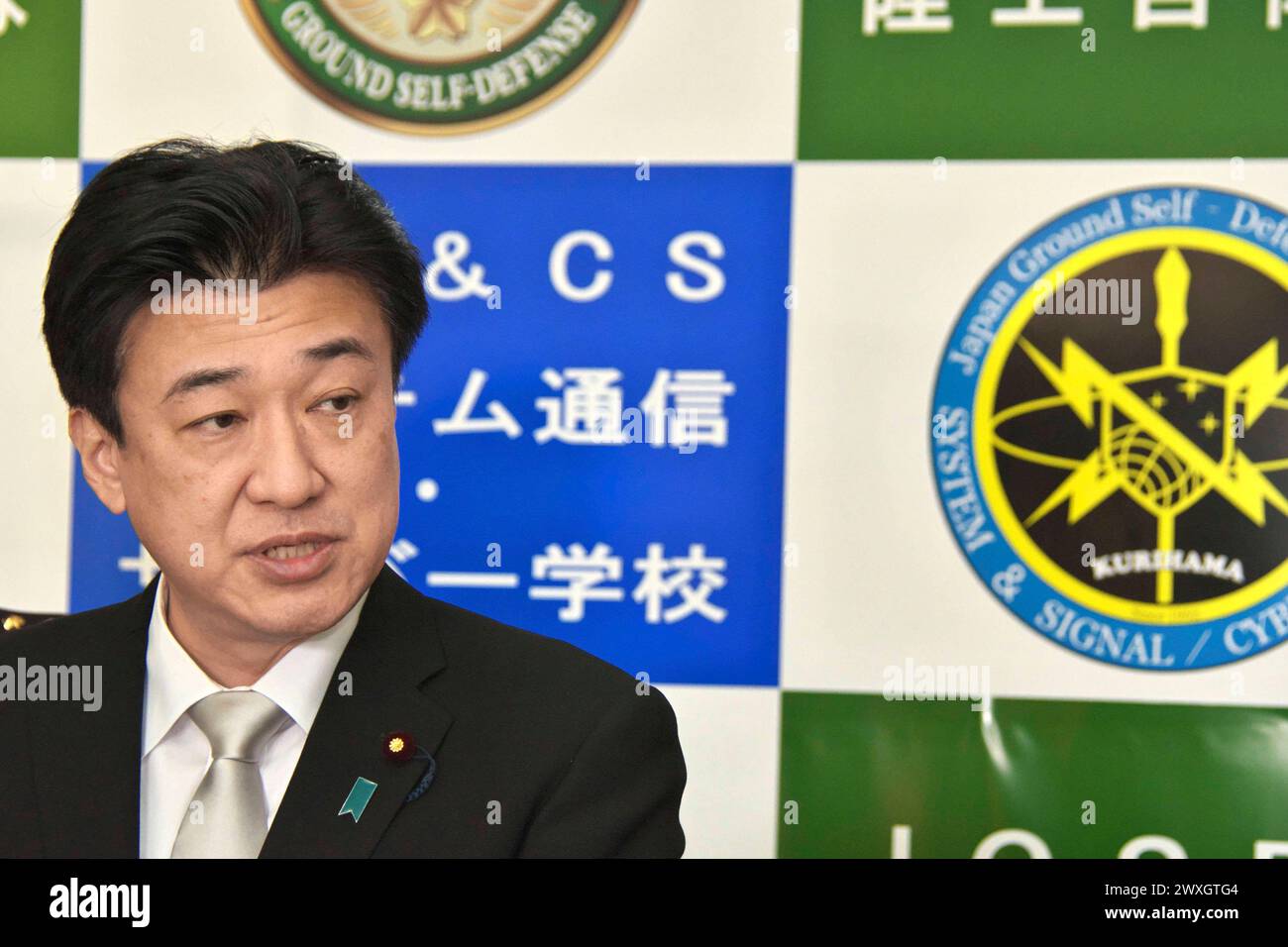 Japans Verteidigungsminister Minoru Kihara besucht die Ground Self ...