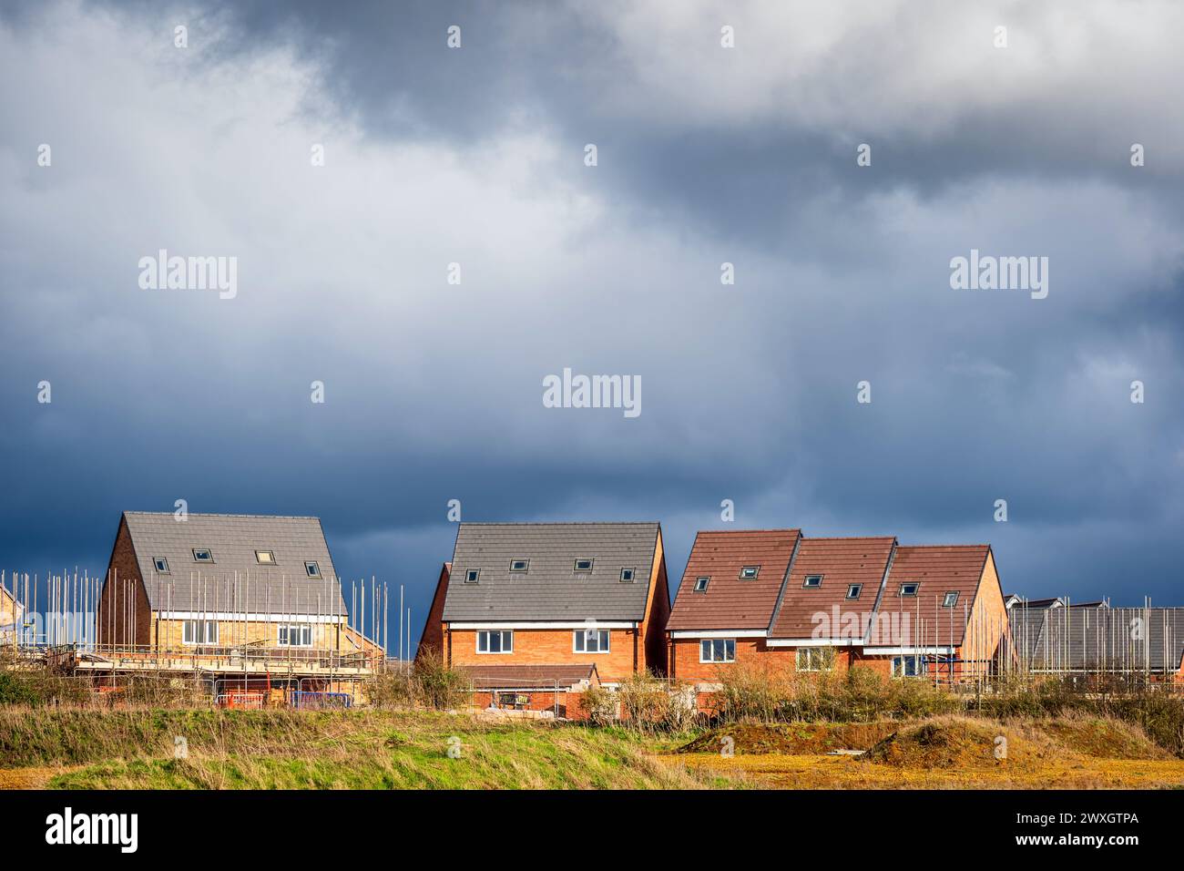 Construction house building site in england uk Stock Photo - Alamy