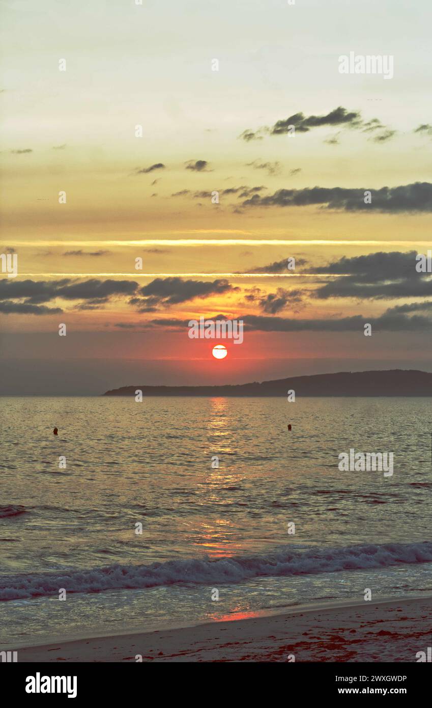 sunsetting on Samil beach in Vigo Stock Photo - Alamy