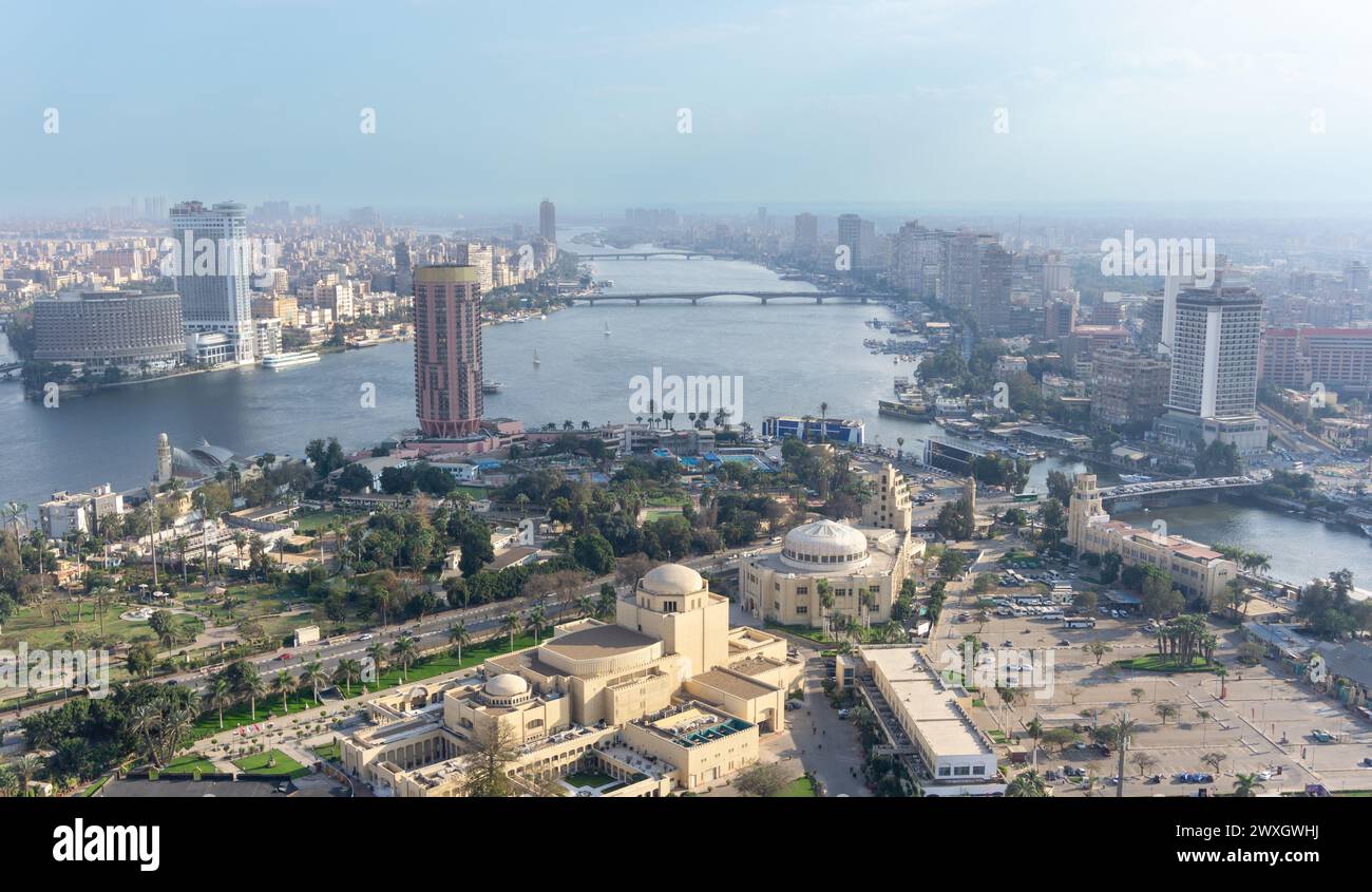 Aerial view of Cairo with Nile River, Egypt Stock Photo - Alamy