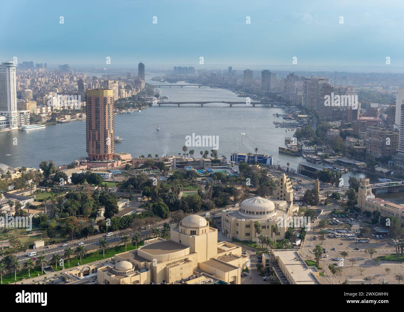 Aerial view of Cairo with Nile River, Egypt Stock Photo - Alamy