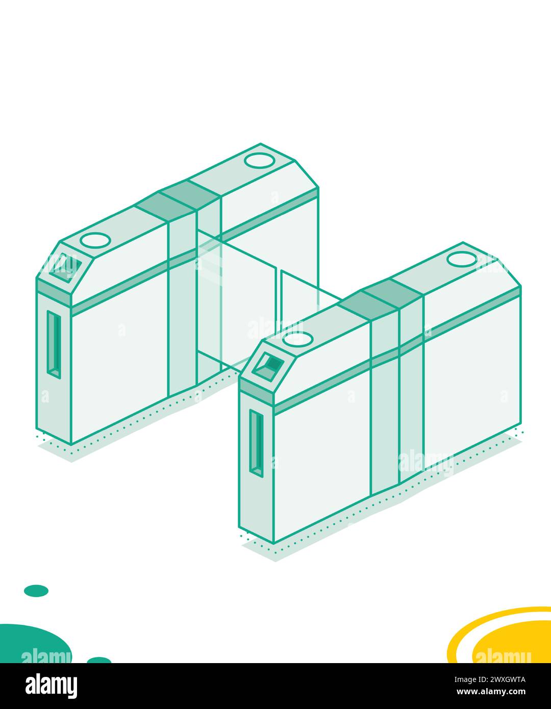 Isometric turnstile. Subway station or airport security element ...