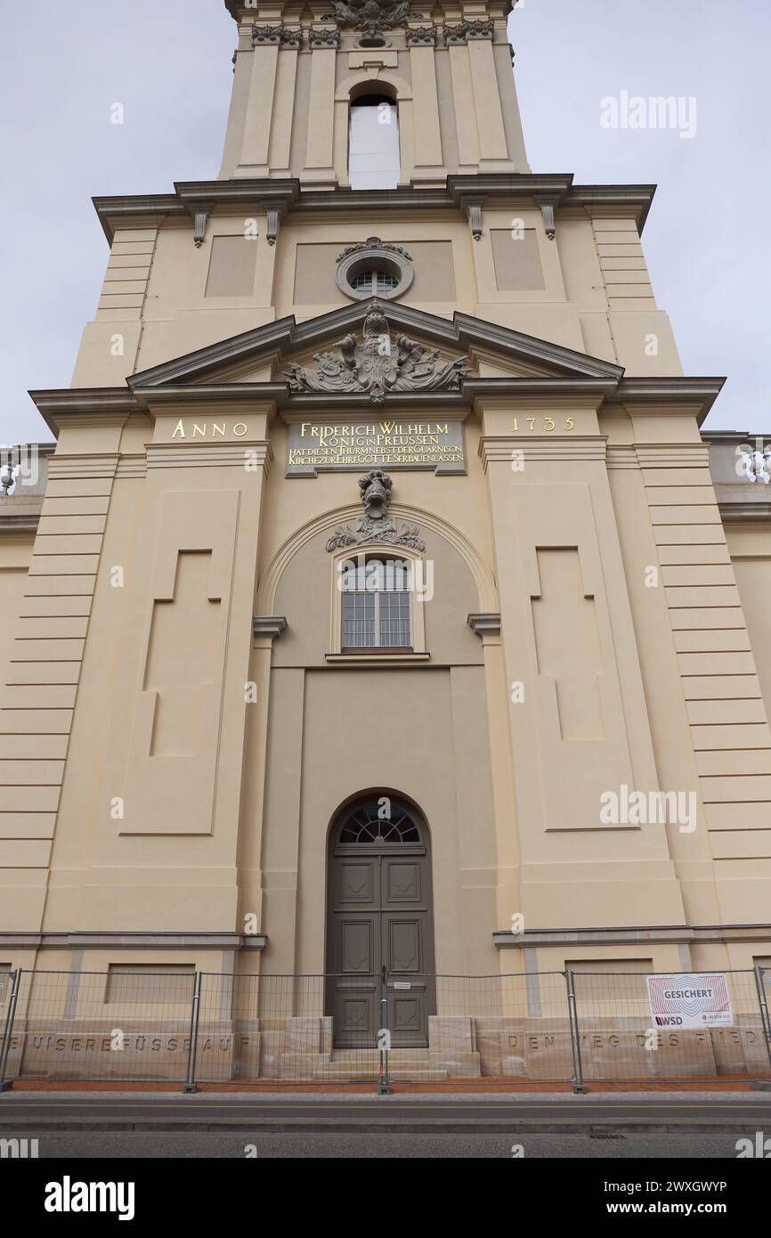 Die Baustelle für den Wiederaufbau des Turms der Garnisonkirche in ...