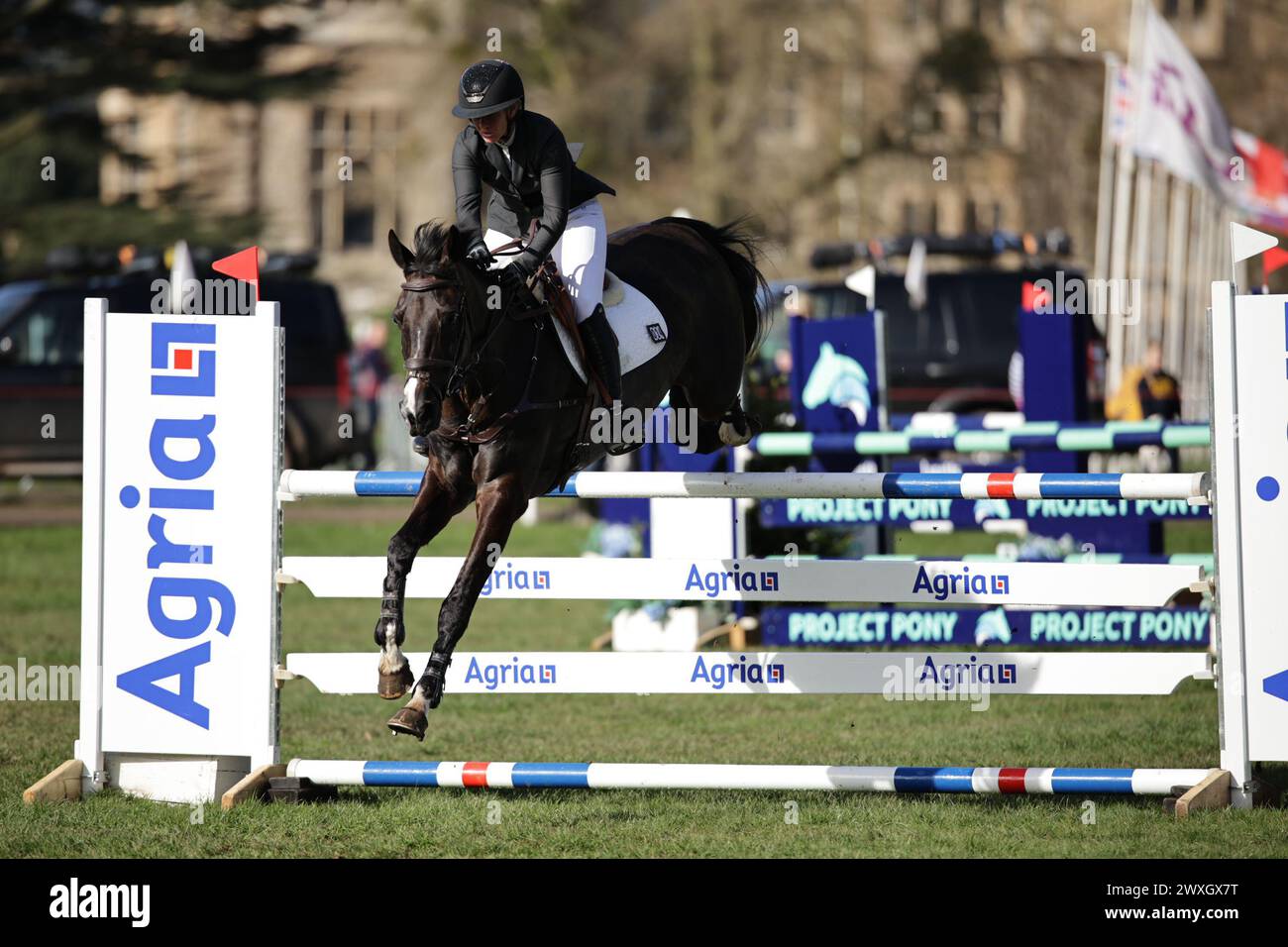Thoresbury Park, UK. 30th Mar 2024. Jonelle Price of New Zealand with ...